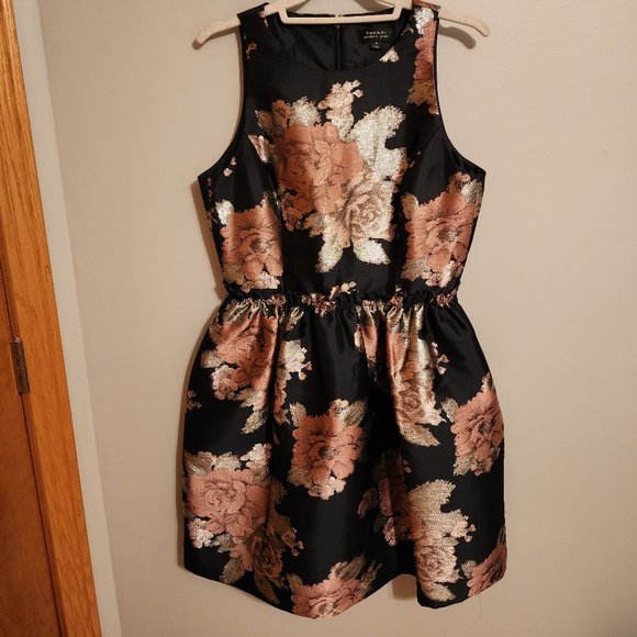 Tahari | Dresses | Tahari Navy Floral Jacquard Dress | Poshmark